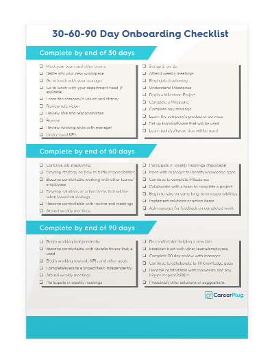 30-60-90 Day Onboarding Checklist | How to Hire